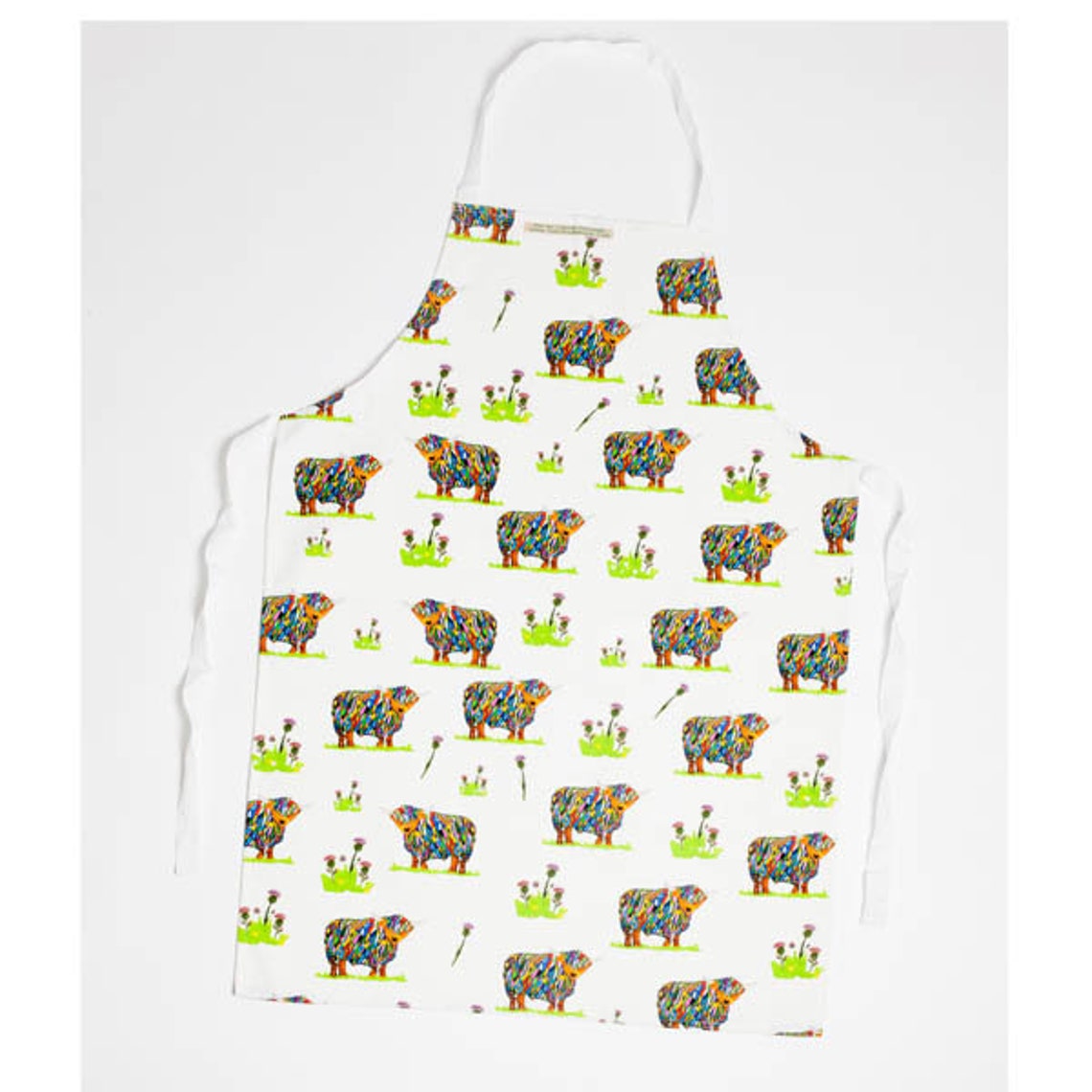 Highland Cow Apron - Multicoloured Highland Cow - Highland Cow ...