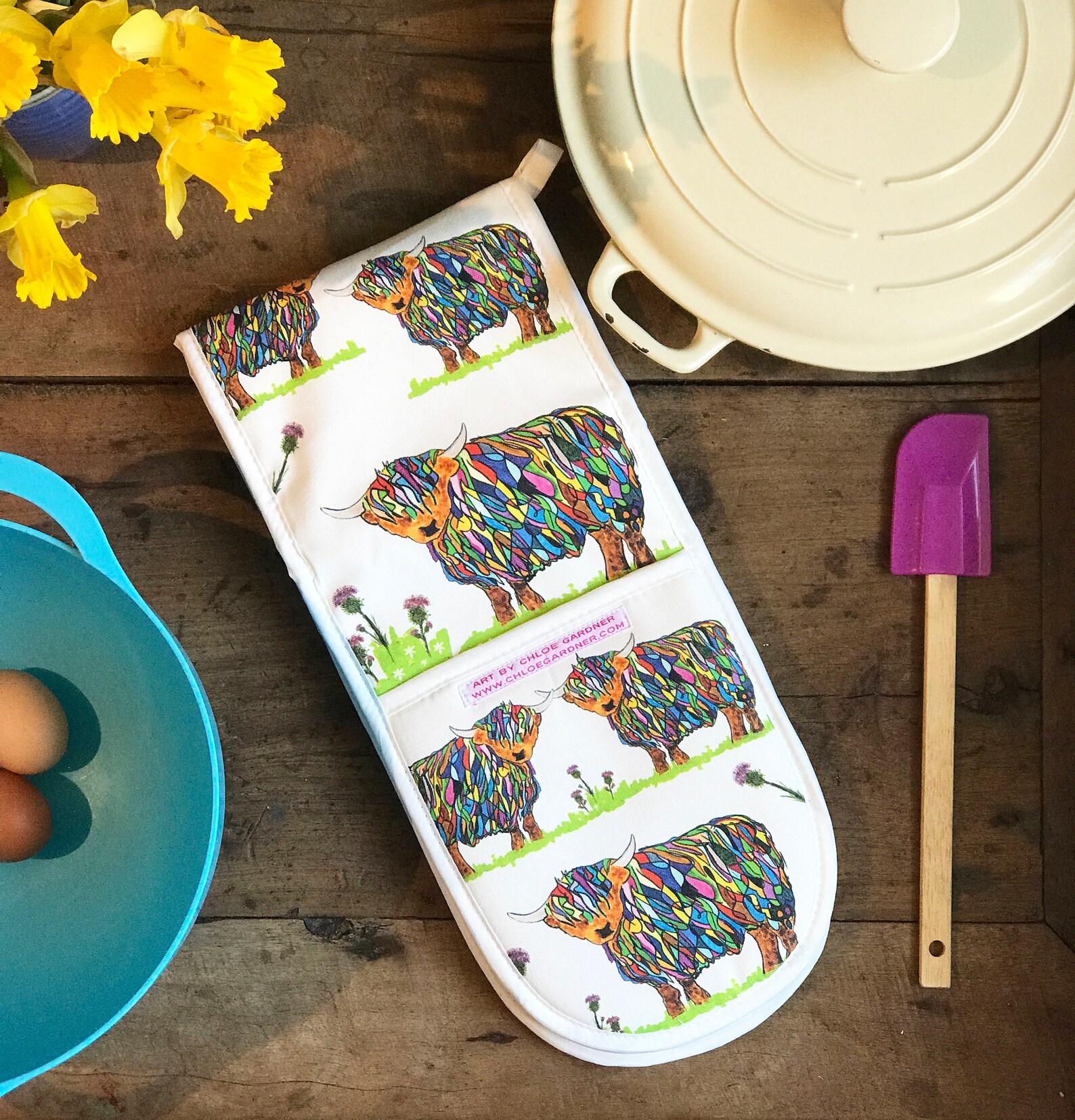 Highland Cow Double Oven Mitts – Scottish Kitchen Decor - Etsy