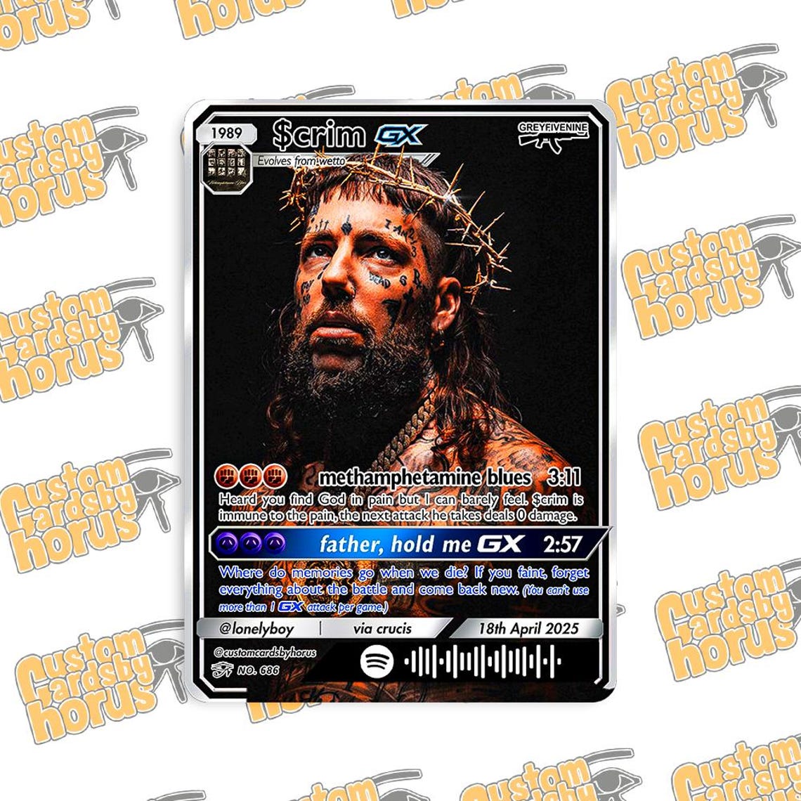 Scrim via Crucis G59 Suicideboys Holographic Poke Trading Card - Etsy UK