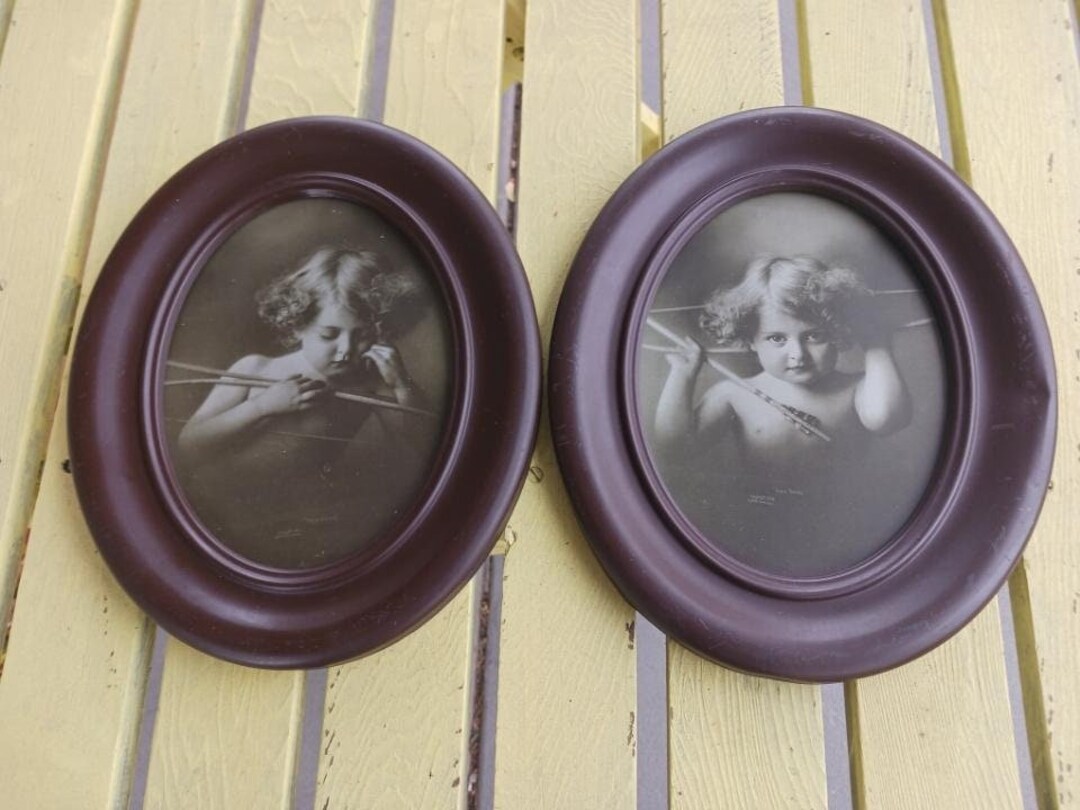 Cupid Awake and Asleep Oval 11 X 9 Framed Prints 1897 M B Parkinson ...