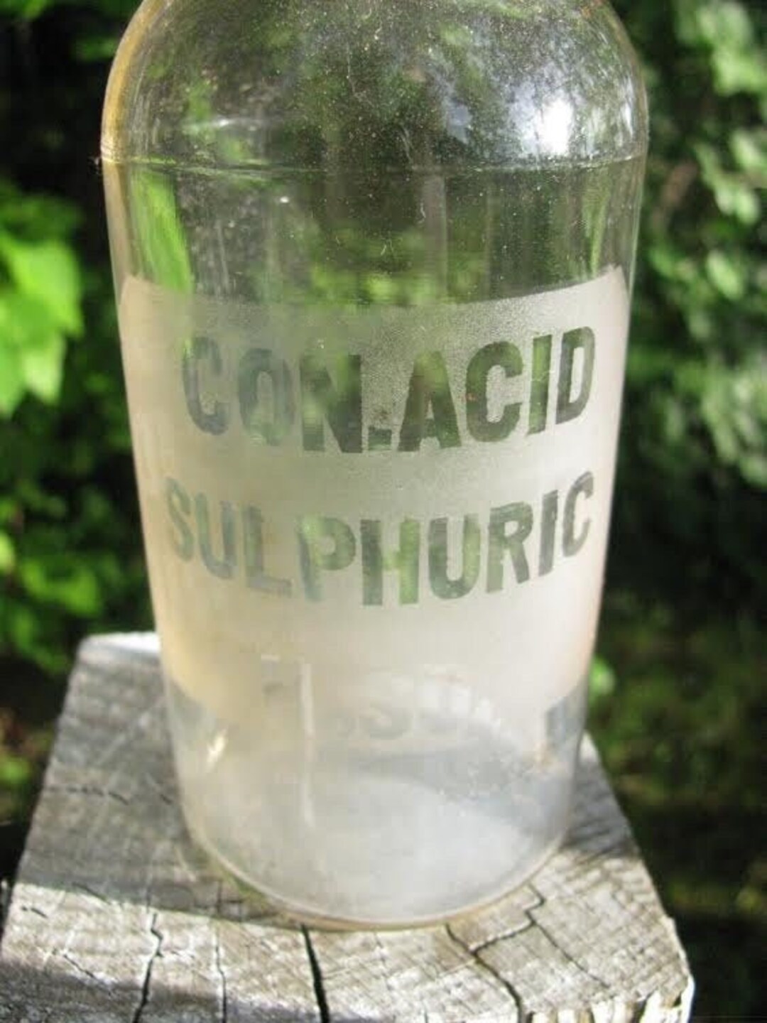 Drug Store Apothecary Pharmacy Etched Bottle W Stopper Con Acid ...