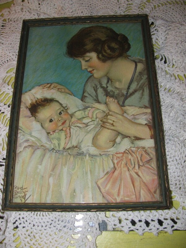 Mother Baby Seattle Art Co Maud Tousey Fangel Litho 1930s Orig Framed ...