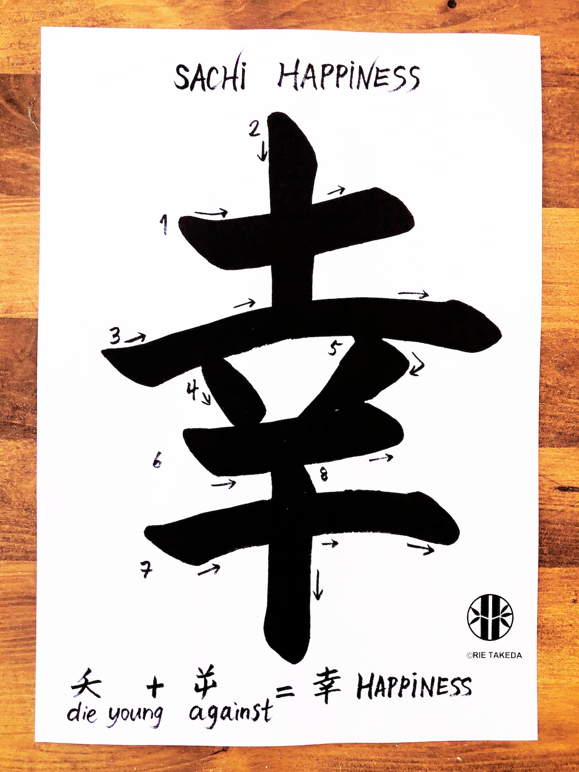 SHODO Calligraphy Template ''HAPPINESS'' for Japanese Calligraphy ...