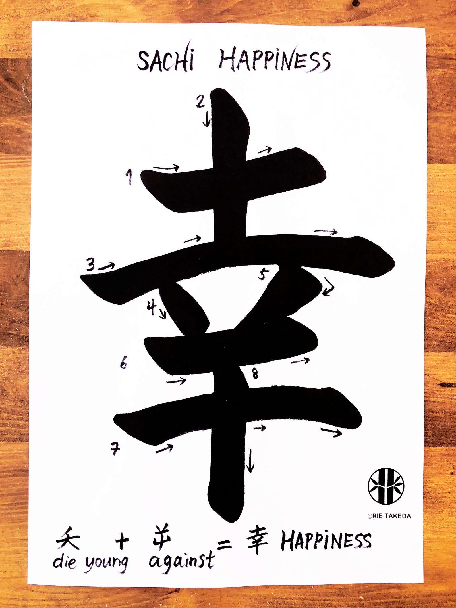 SHODO Calligraphy Template ''HAPPINESS'' for Japanese Calligraphy ...