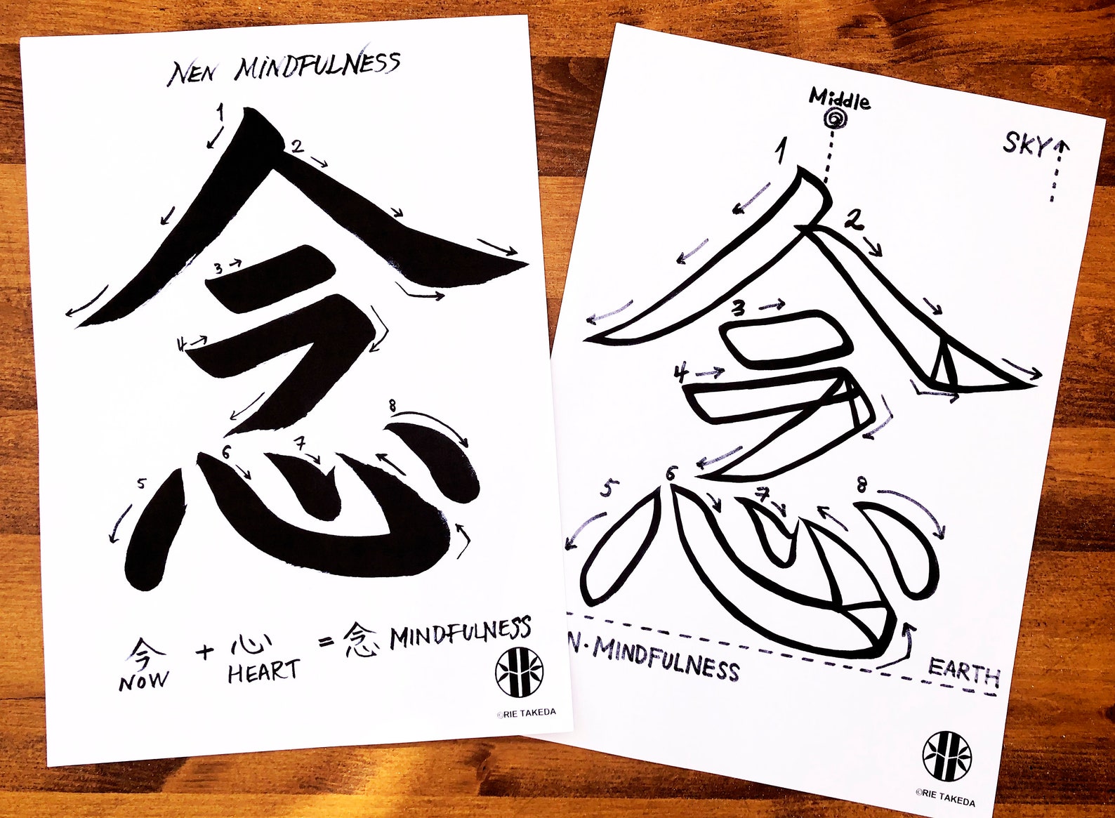 SHODO Calligraphy Template ''MINDFULNESS'' for Japanese Calligraphy ...