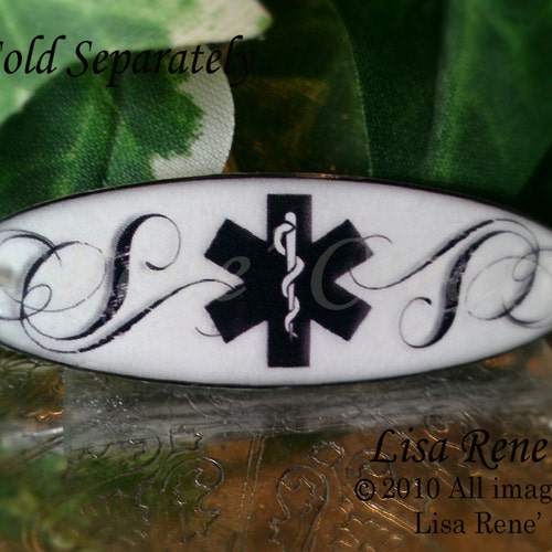 036 Oval Black and White Goth Medical Id Tag - Etsy