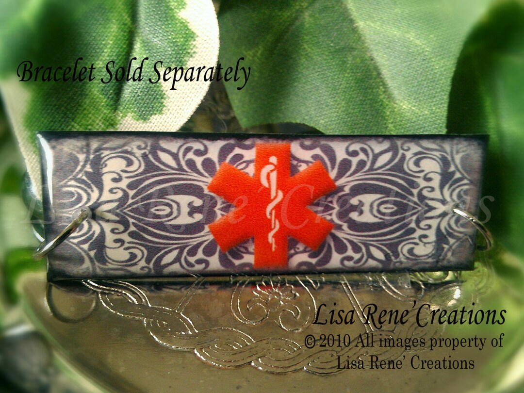 040 Black White Goth Orange Star ID Tag - Etsy