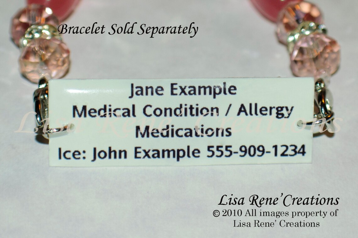 MEDICAL Id TAGS for Bracelets-periwinkle-medic Alert - Etsy