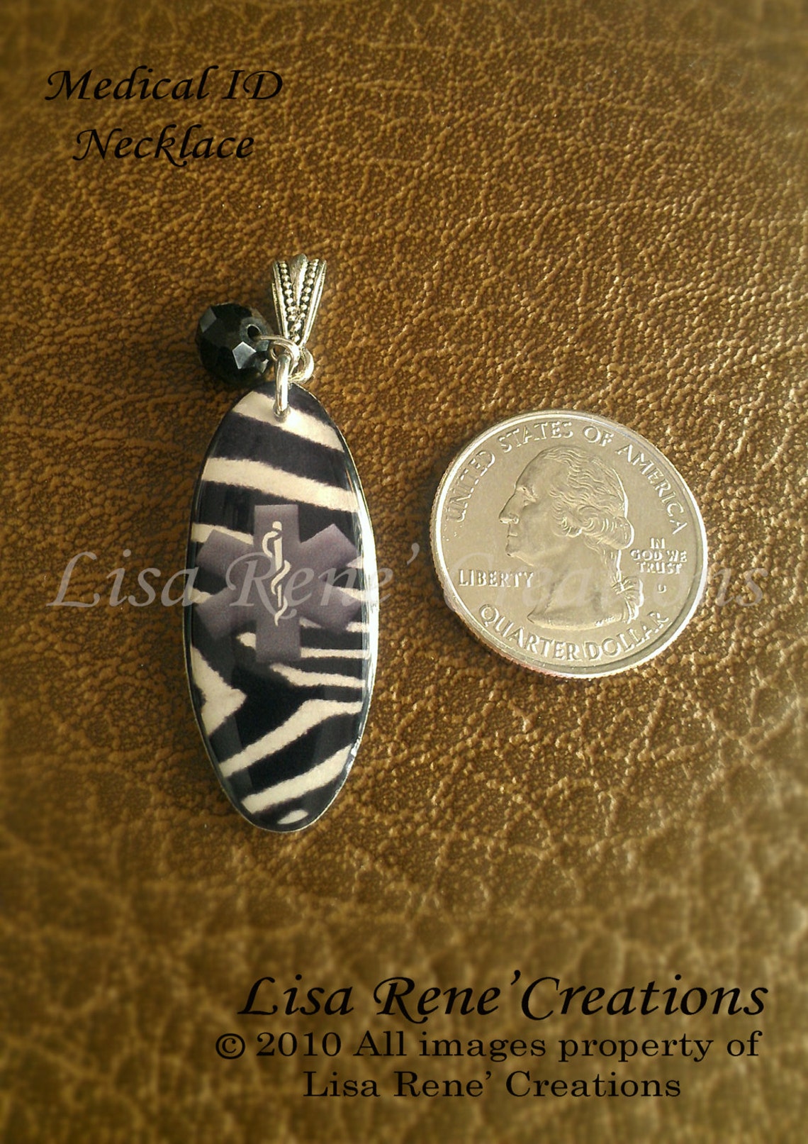002 Zebra Stripe Medical ID Necklace | Etsy