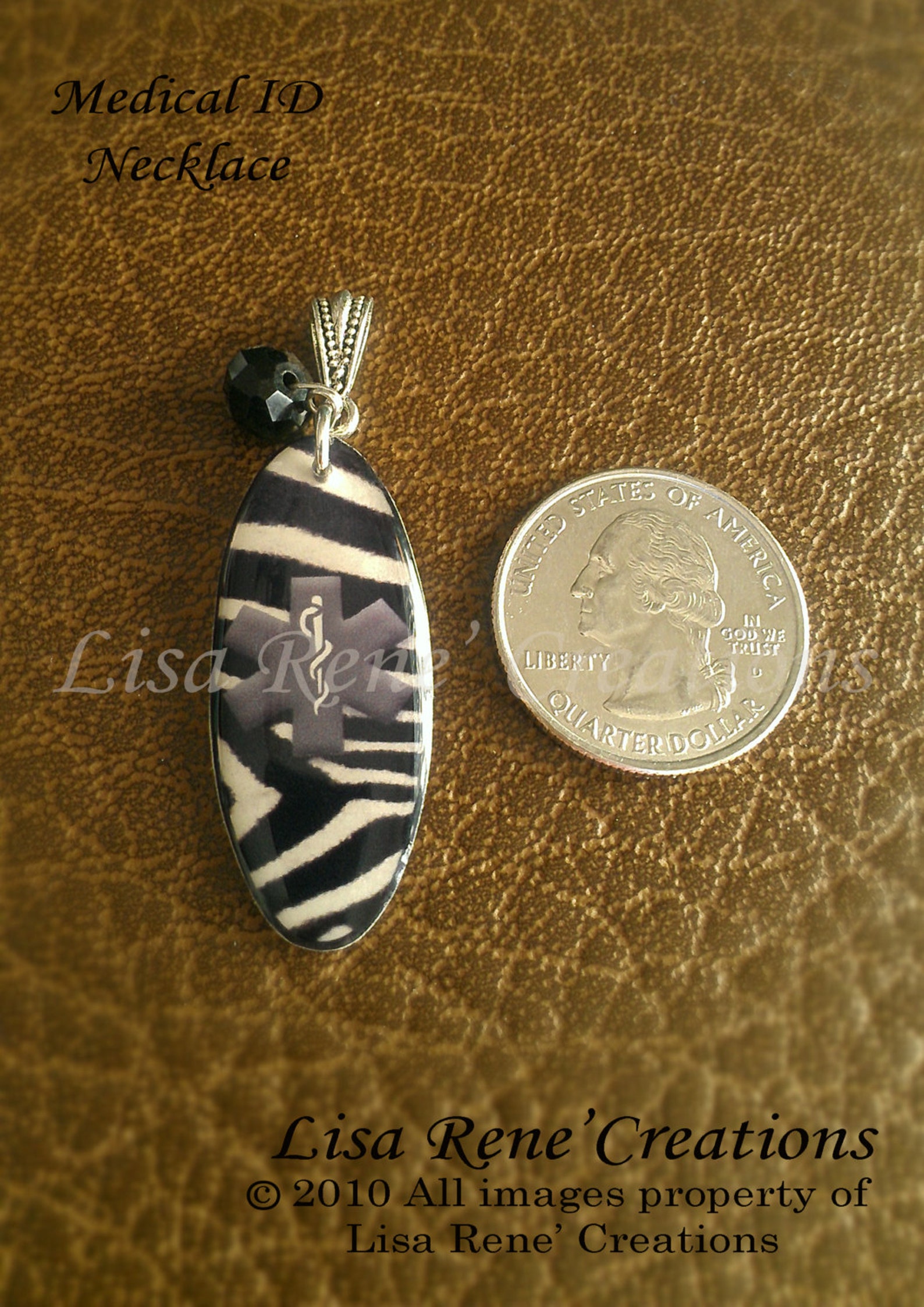 002 Zebra Stripe Medical ID Necklace | Etsy