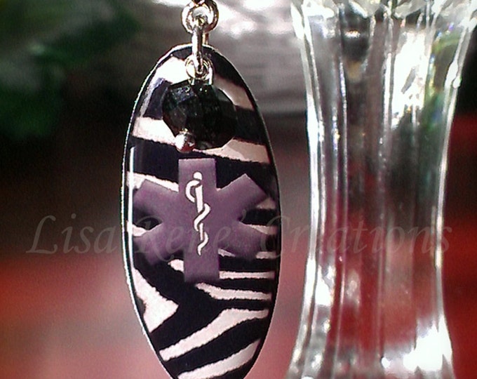 002 Zebra Stripe Medical ID Necklace - Etsy