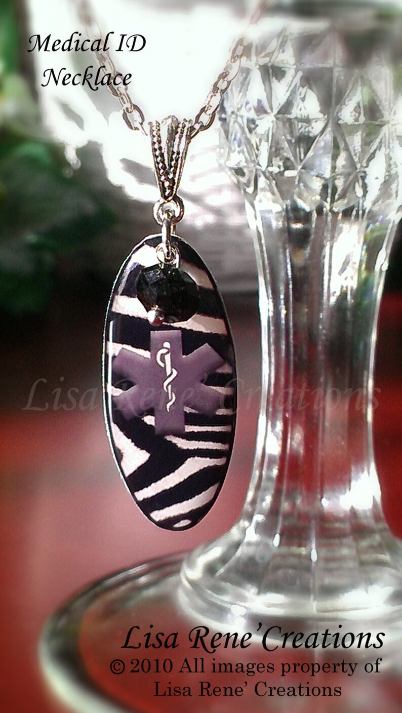 002 Zebra Stripe Medical ID Necklace | Etsy