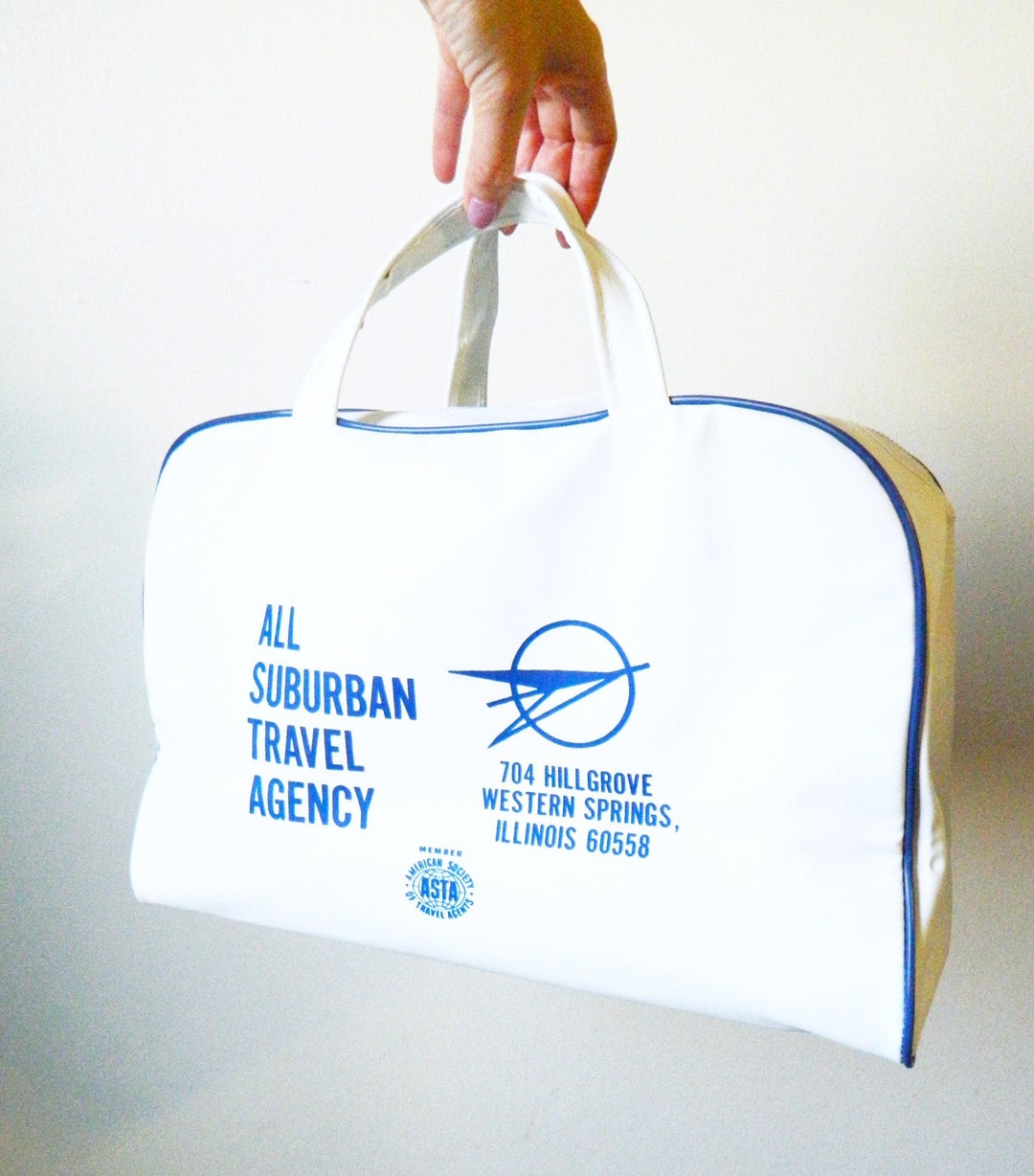 Vintage Weekender Bag / Retro 1960s Travel Agency Tote / Mod Vintage ...