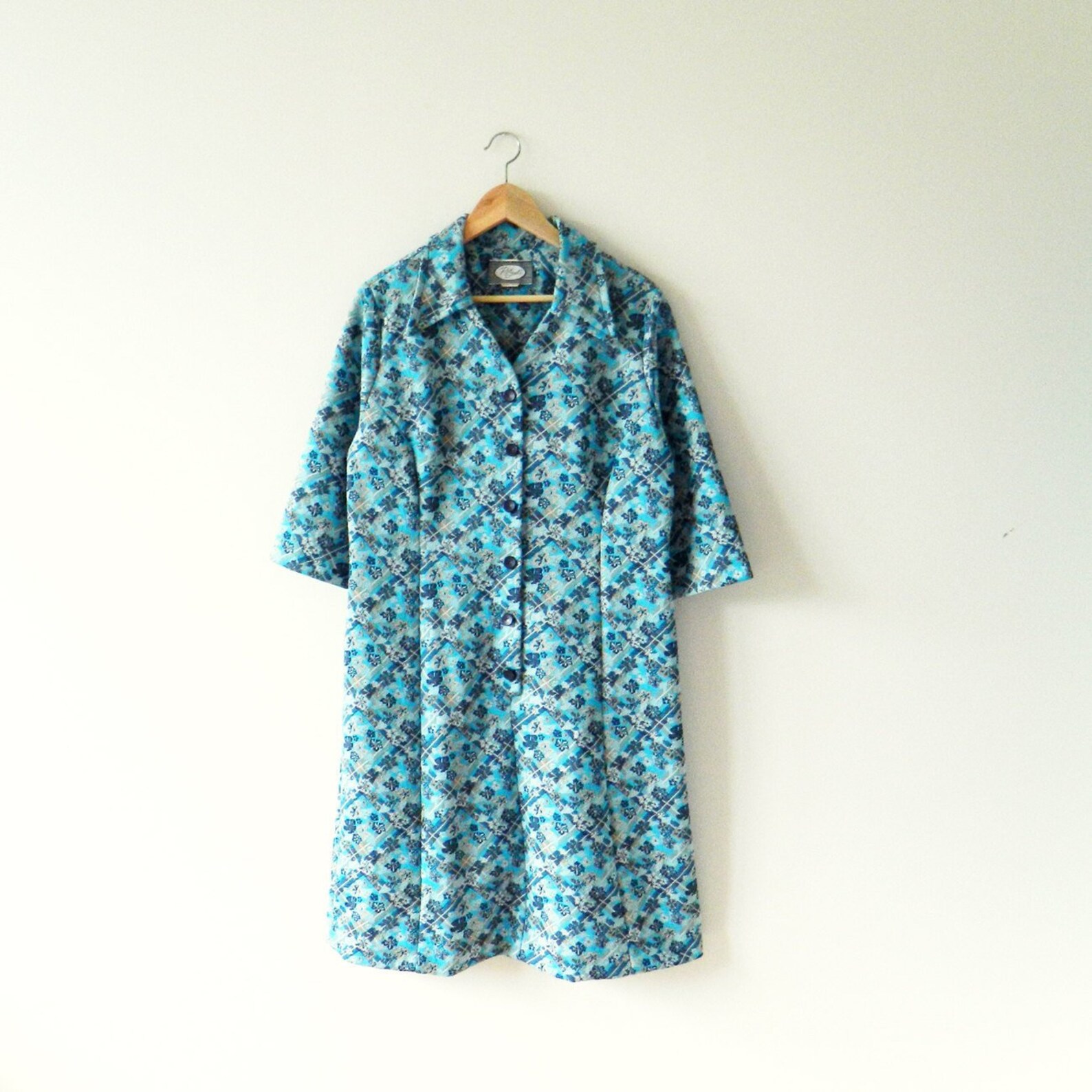 Gorgeous 1960s Quilted Shift Dress / Vintage Mod Blue Shift / | Etsy