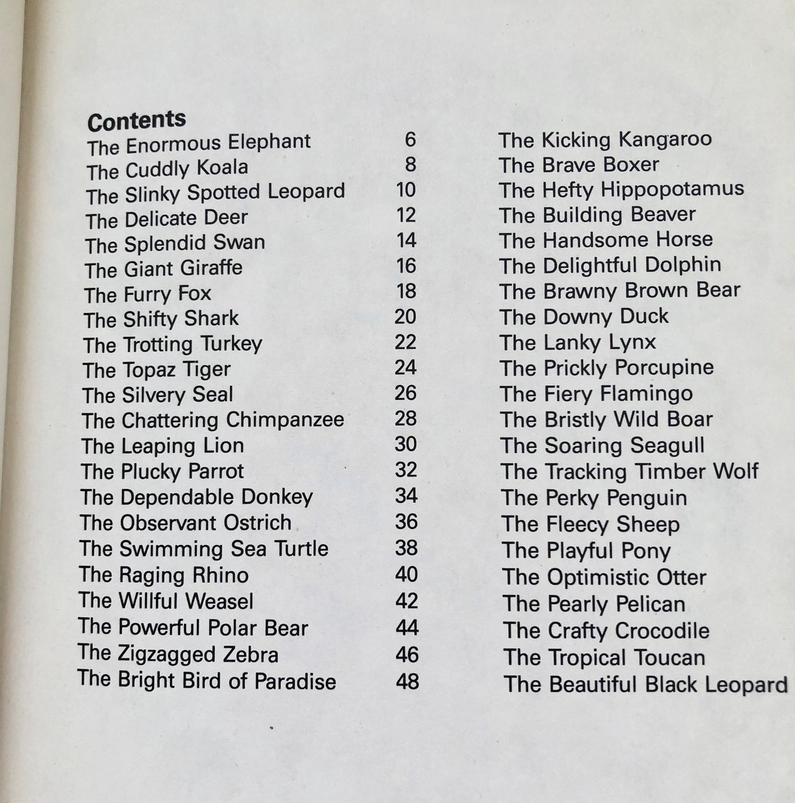 1970s Children’s Animal Book / Frameable Color Illustrations / Retro ...