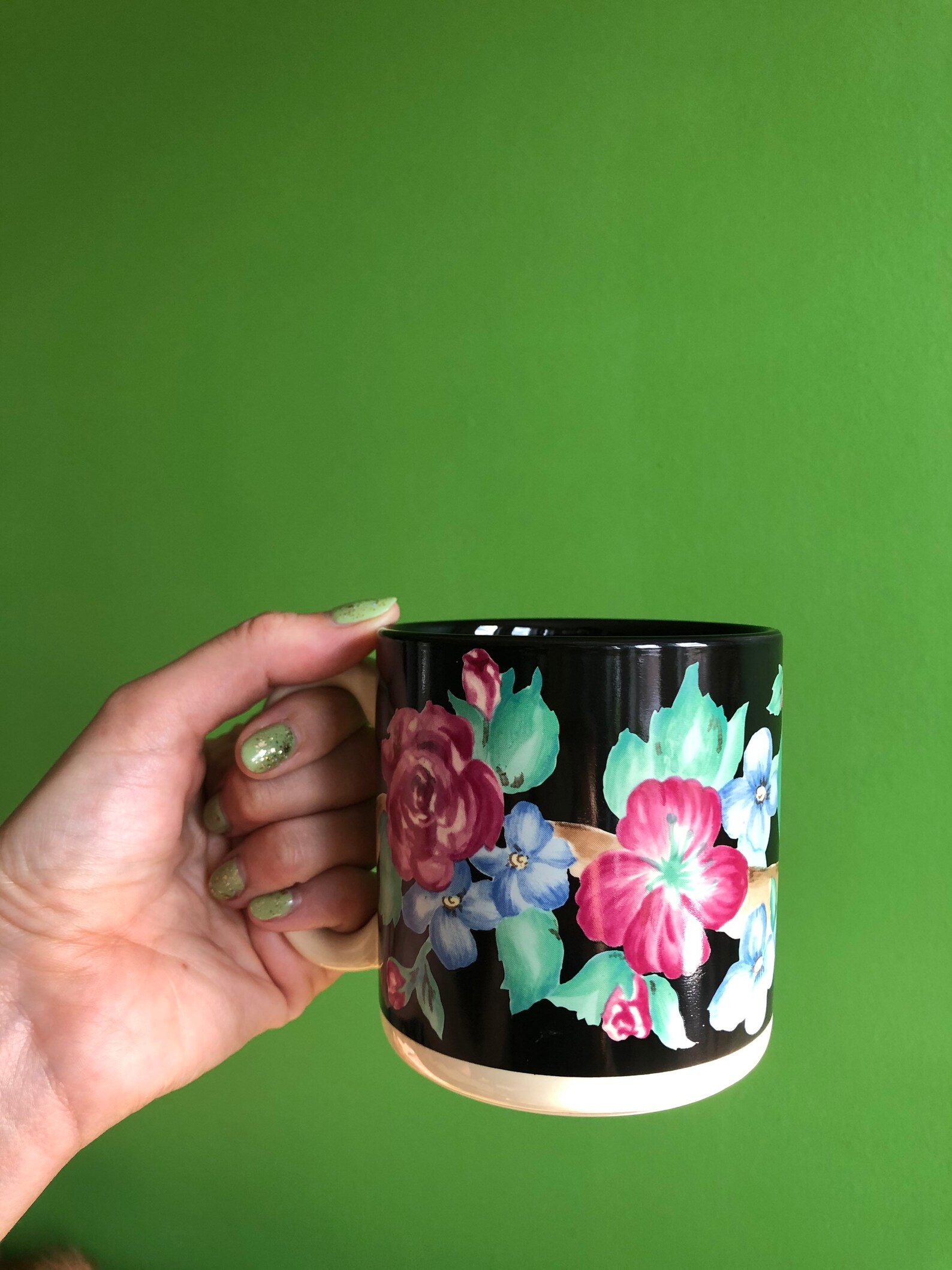 Bold Vintage Floral Coffee Mug / Dark Forest Floral Mug / Vintage ...