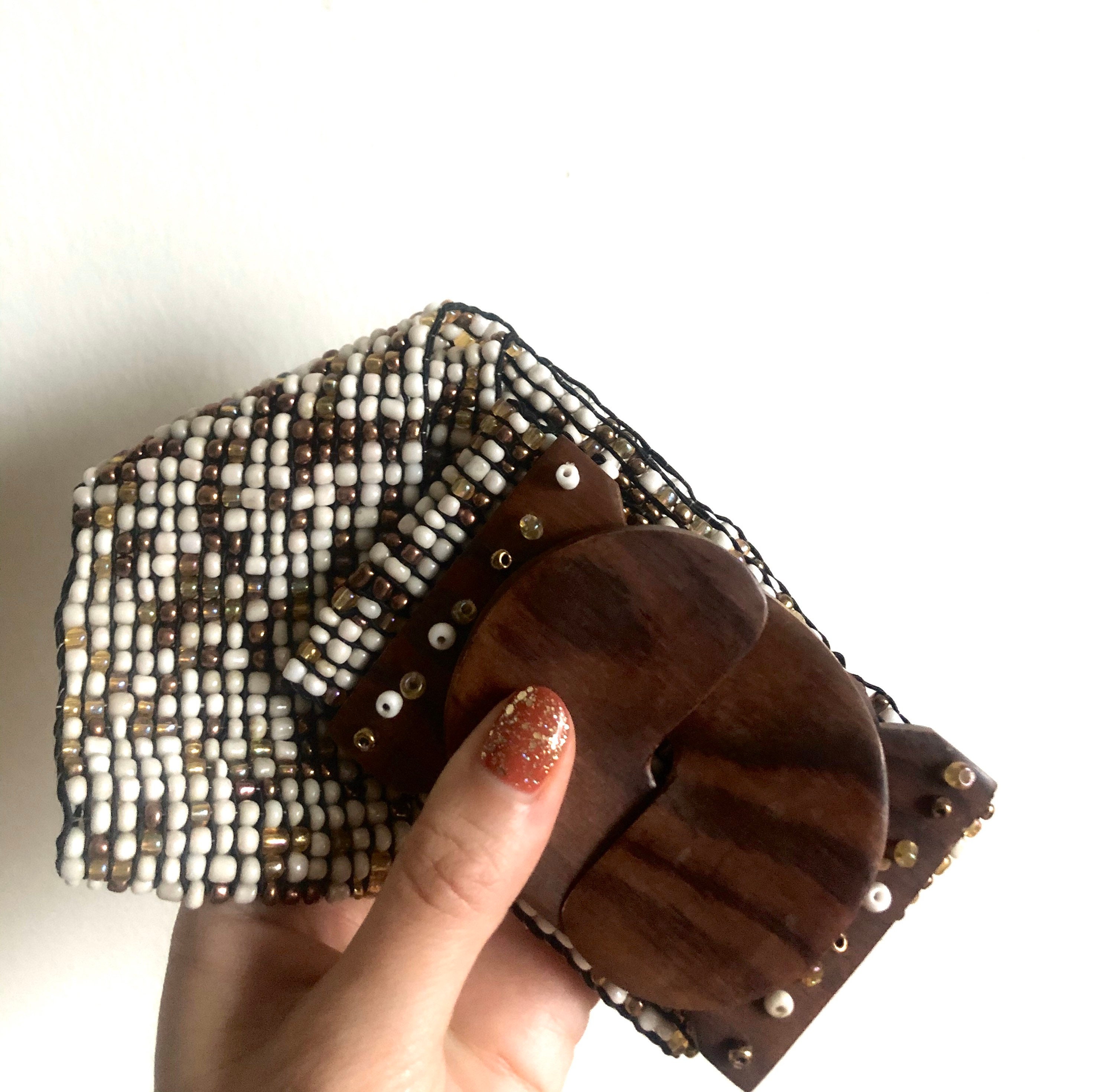 Vintage Beaded Retro Belt / Boho Chic Statement Belt / - Etsy