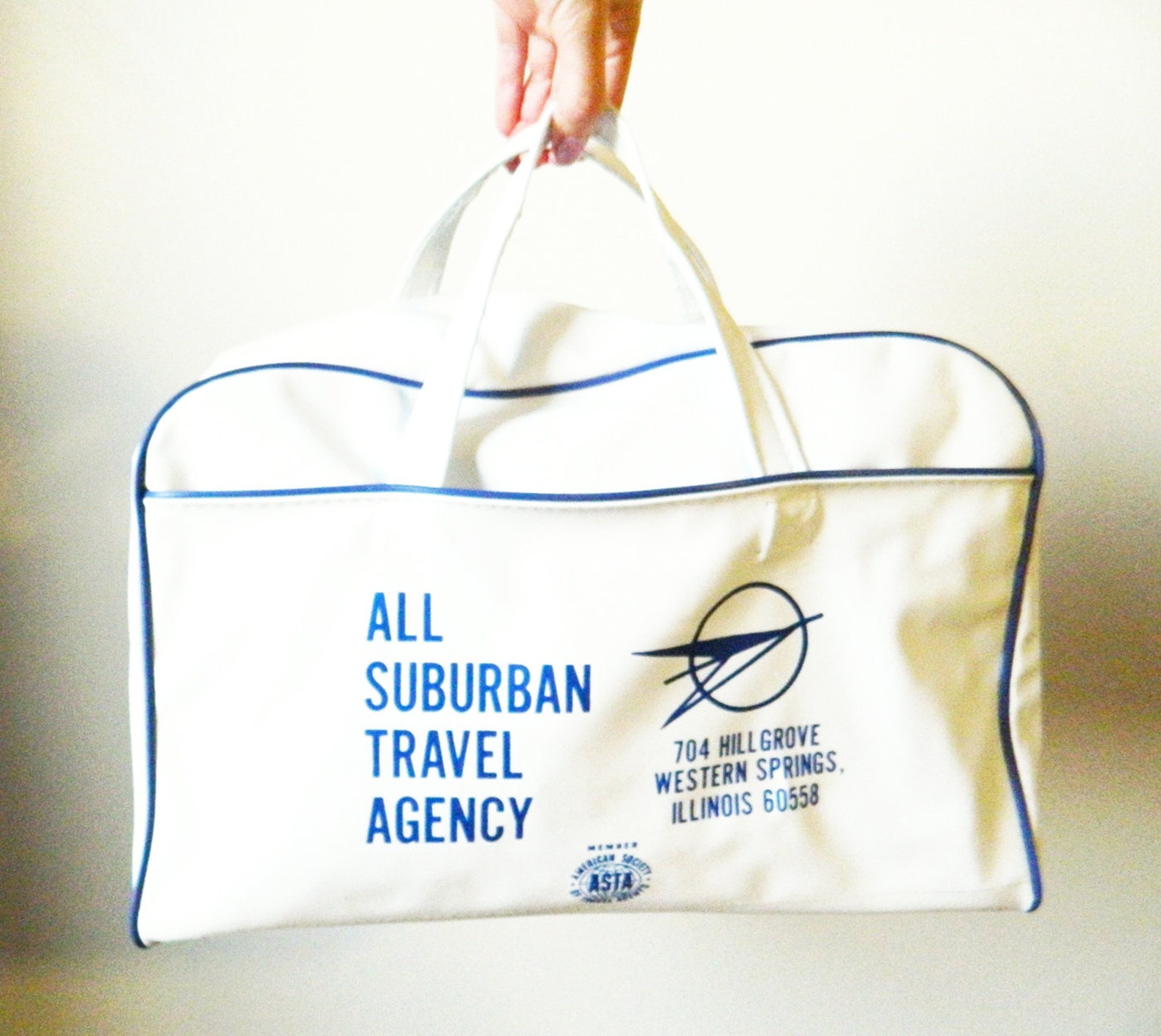 Vintage Weekender Bag / Retro 1960s Travel Agency Tote / Mod Vintage ...
