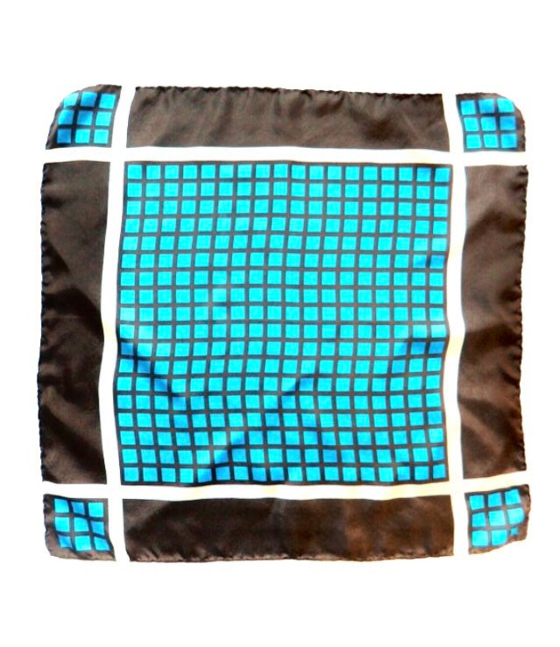Vintage GRID Pattern Scarf / Rad Retro Head Scarf / Vintage Square ...