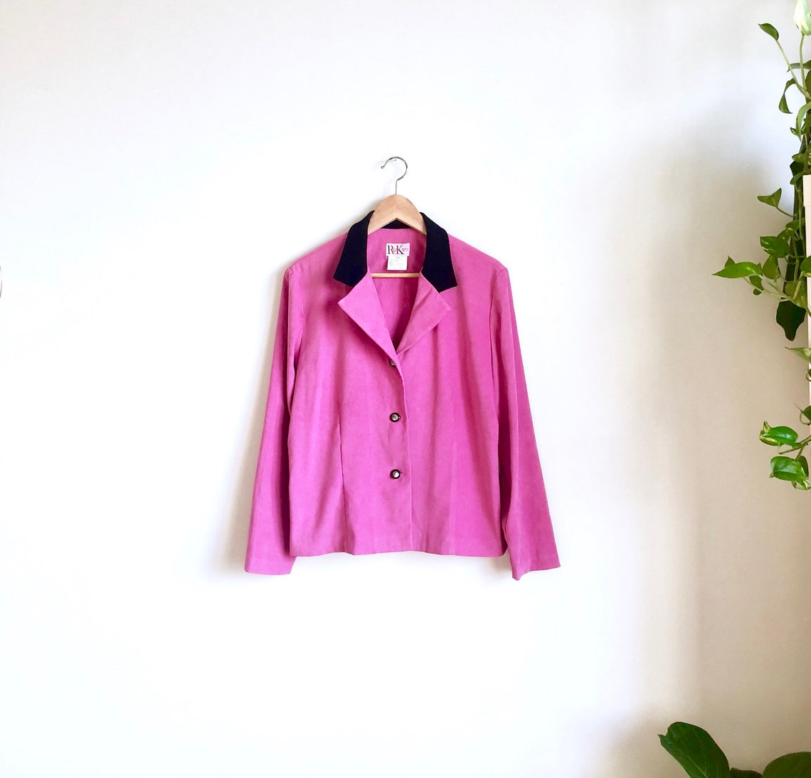 Vintage Microsuede Blazer in Radiant Orchid / Boxy Purple - Etsy