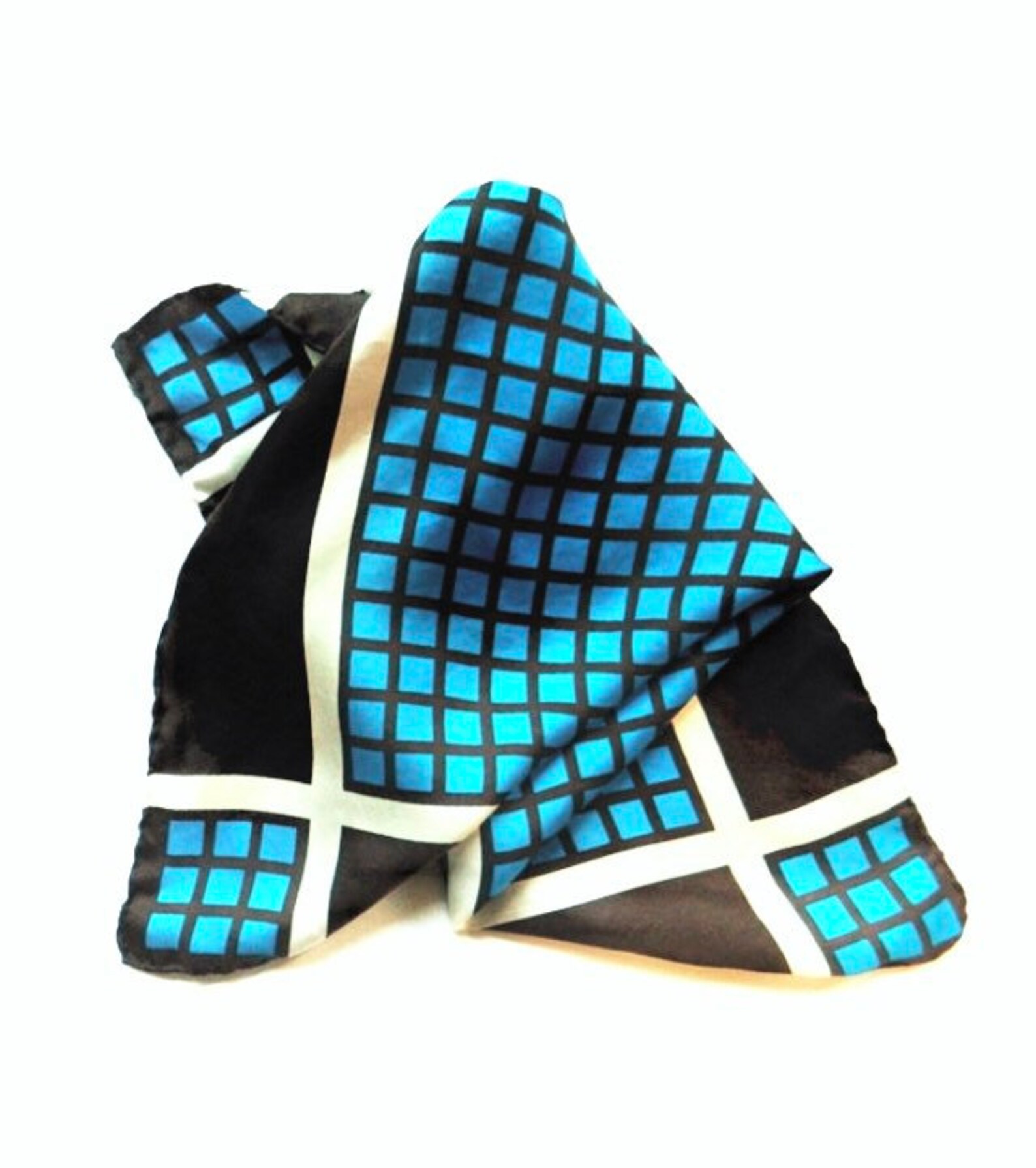 Vintage GRID Pattern Scarf / Rad Retro Head Scarf / Vintage Square ...