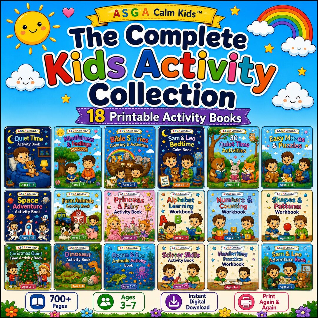 The Complete Kids Activity Collection | 18 Printable Preschool Activity ...