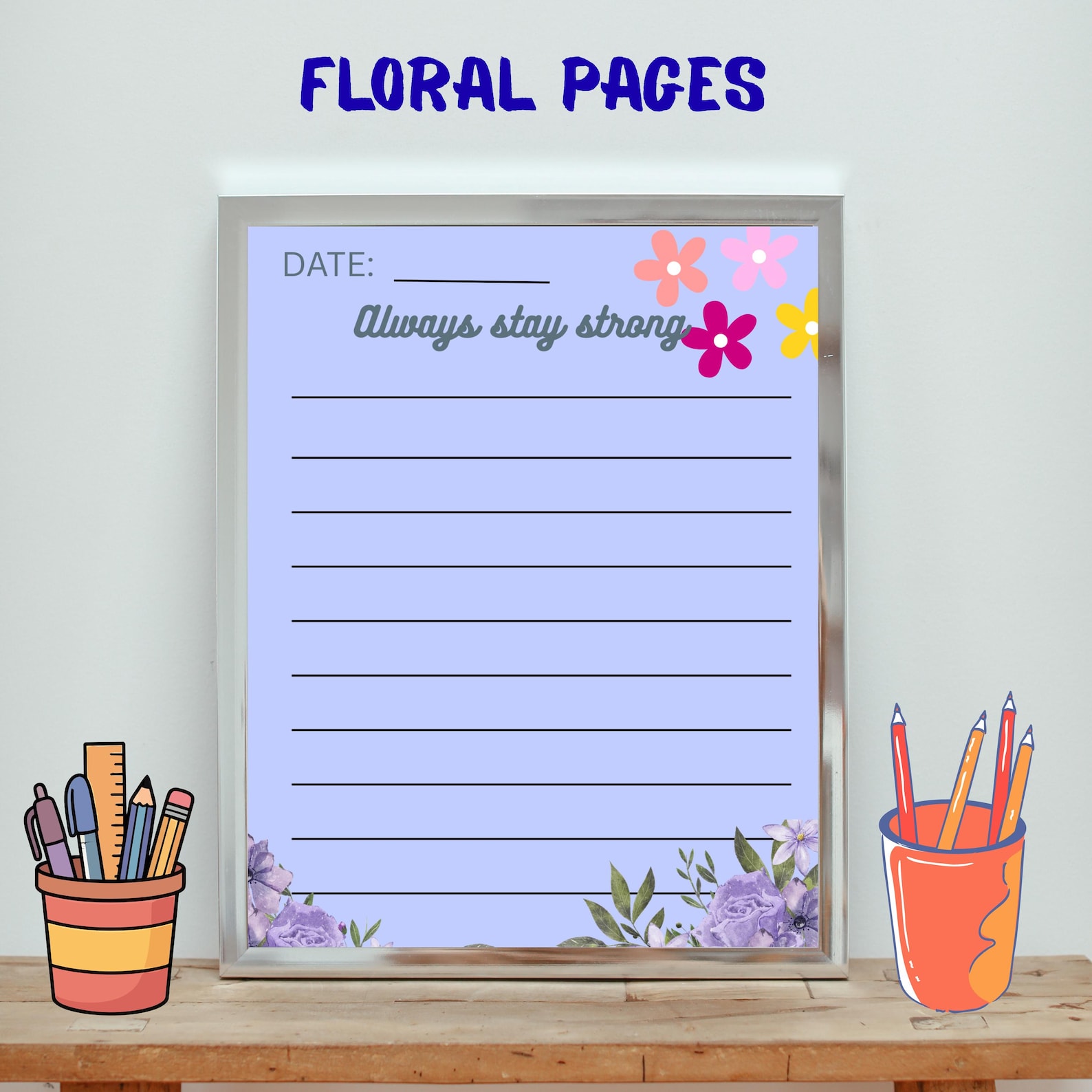 Floral Journal Pages, Printable Lined Writing Paper (PDF Download) - Etsy