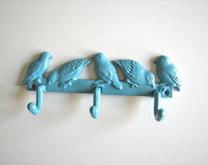 5 Birds Key Rack Key Holder in Mild Blue - Etsy