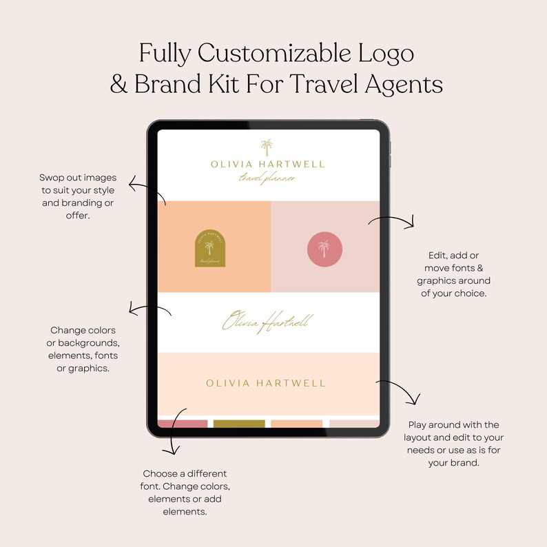 Canva Logo Template Brand Kit Creative Entrepreneur Download Bundle - Etsy