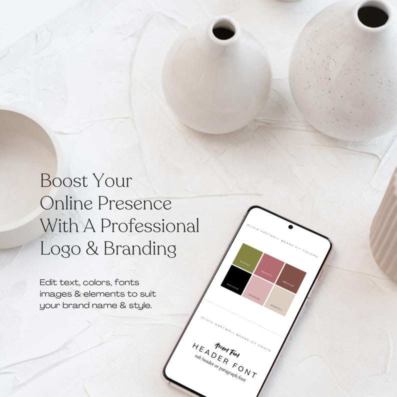 Editable Canva Logo Template and Brand Identity Kit Bundle - Etsy