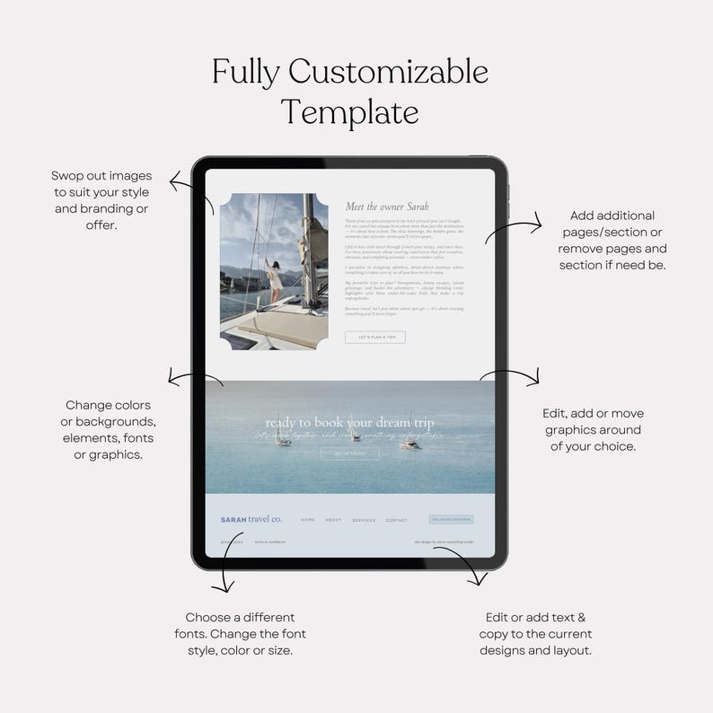 Travel Agency Website Template Luxury Travel Branding Design Canva - Etsy