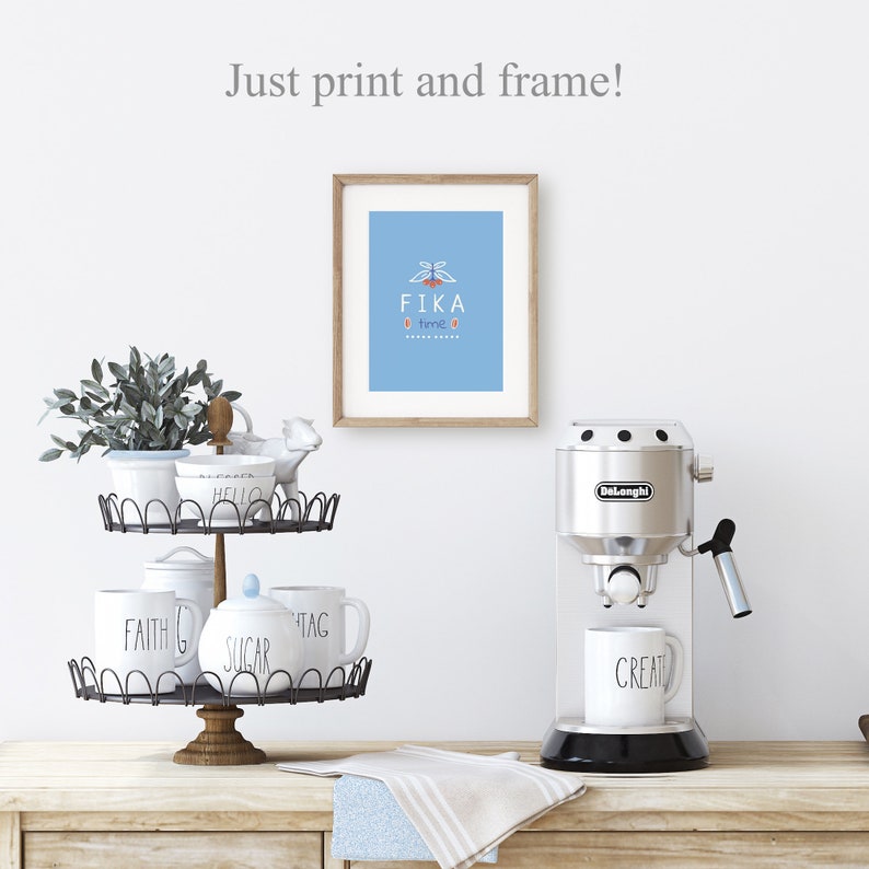 Fika Art Downloadable Art Scandinavian Hygge Life Swedish - Etsy