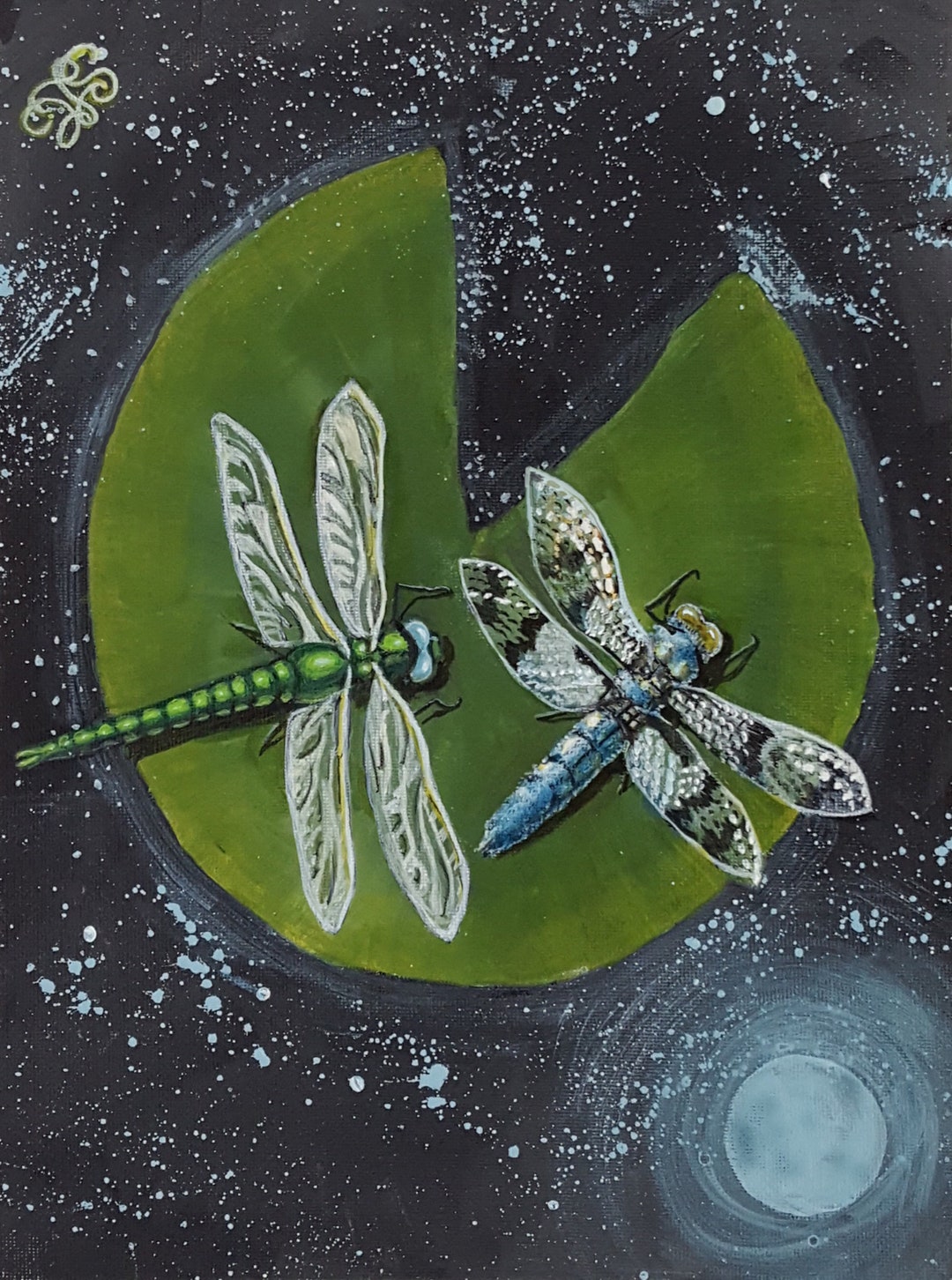 Cosmic Dragonfly Art Print: Night Sky Painting (digital Download) - Etsy