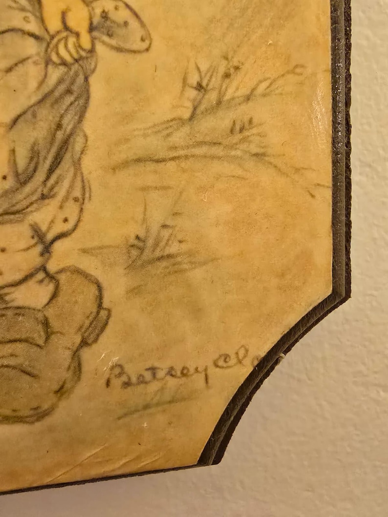 Vintage Betsey Clark Wall Plaque | Little Girl & Mailbox Decoupage Art ...