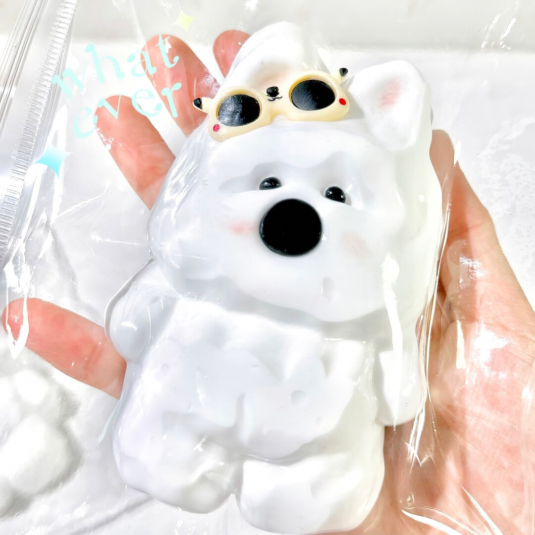 White Puppy Taba Squishy Toy,handmade Cute Gift Stress Relief Toy ...