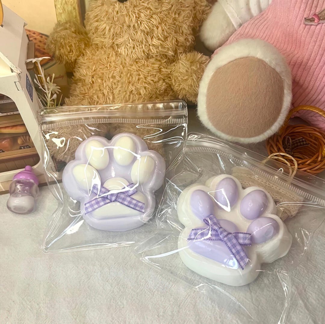 Purple Cat's Paw Squishy Toy | Hand-made | Stress Reliever | Slime Toy ...