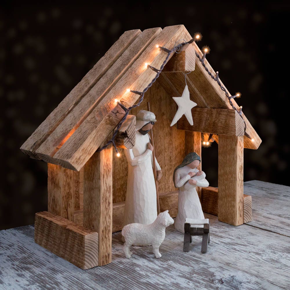 Nativity Creche Stable Reclaimed Barnwood for Willow Tree - Etsy Australia