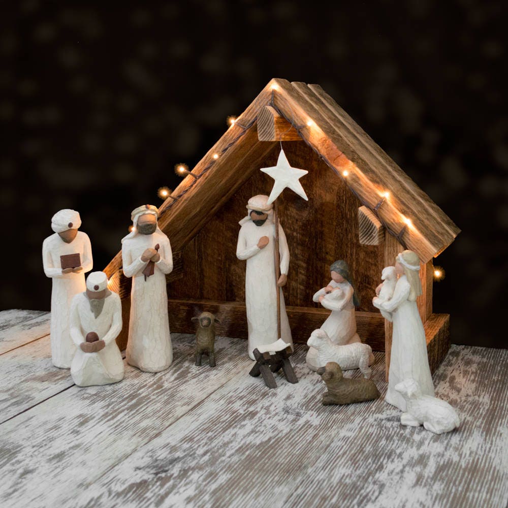Nativity Creche Stable With Slant Roof Reclaimed Barn Wood for - Etsy UK