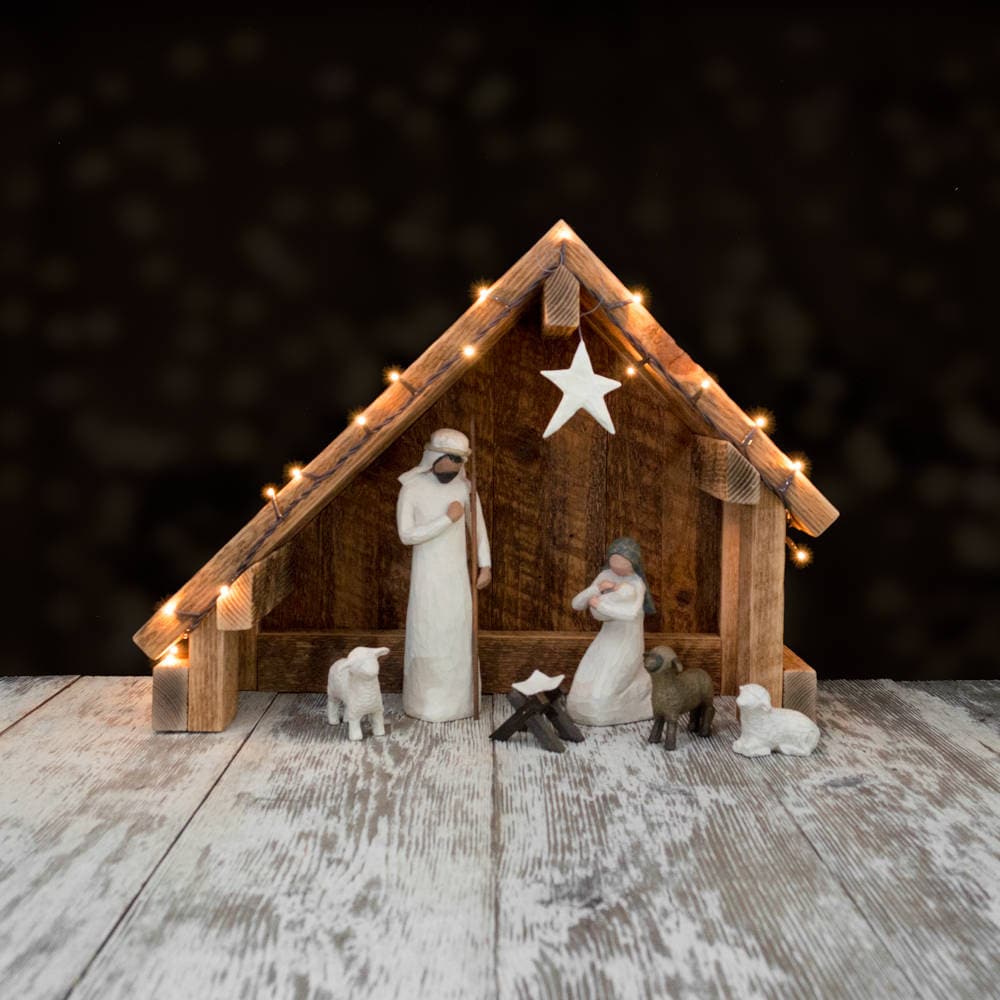 Nativity Creche Stable with Slant Roof Reclaimed Barn Wood for | Etsy