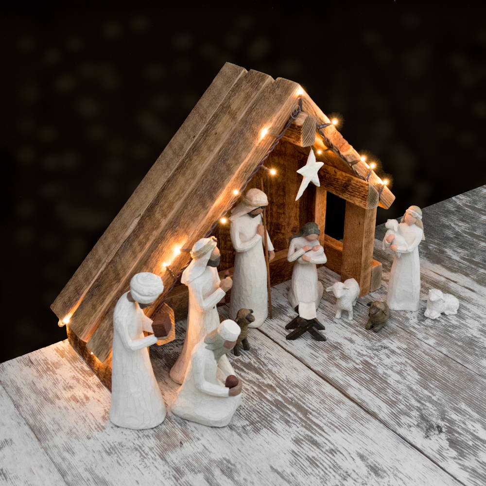 Nativity Creche Stable With Slant Roof Reclaimed Barn Wood for | Etsy