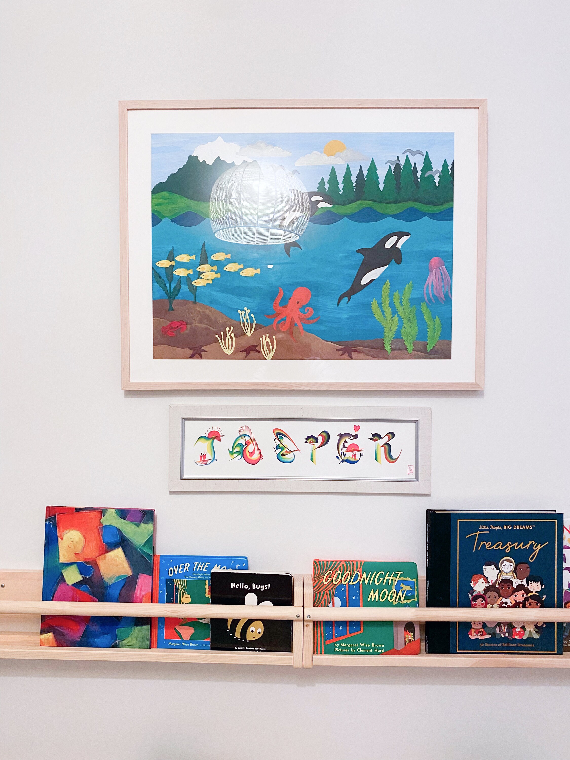 Hand Painted Name Art in Rainbow - ENGLISH - Etsy