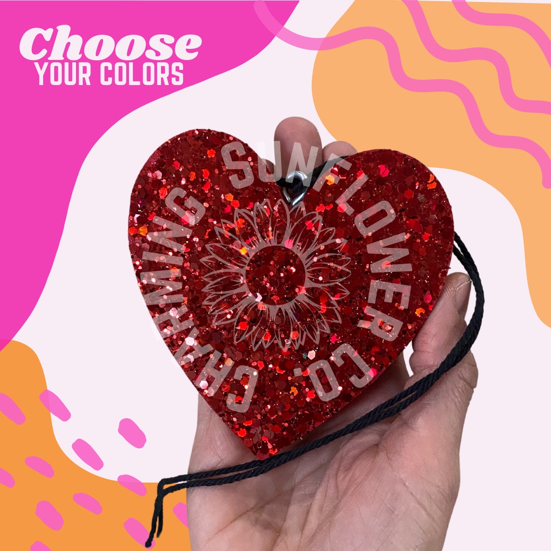 Glitter Heart // Heart Freshie // Freshie // Air Freshener // Car Scent ...