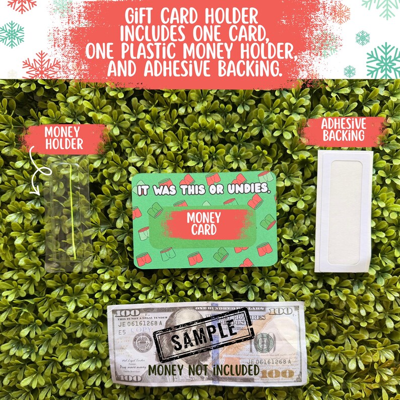 Christmas Themed Money Holder: Choose Your Design - Etsy