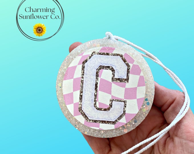 Varsity Letter // Letter Patch // Checkered // Varsity Patch Freshie ...