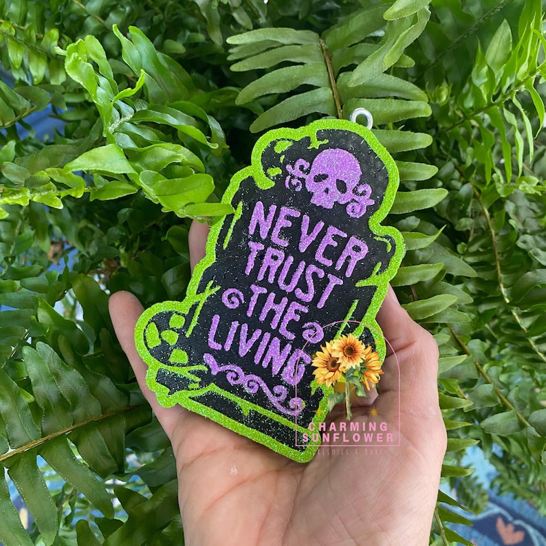 Never Trust the Living Tombstone Car Freshener - Etsy