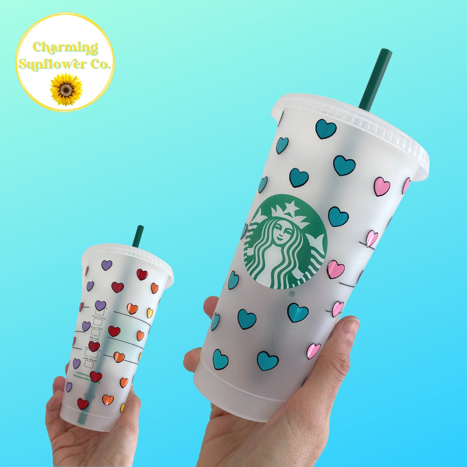 Heart // Preppy Heart // Preppy Cup // Preppy // Starbucks | Etsy