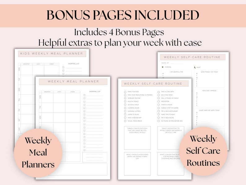 Simple Weekly Planner Printable, ADHD Schedule, Simple to Do List (PDF ...