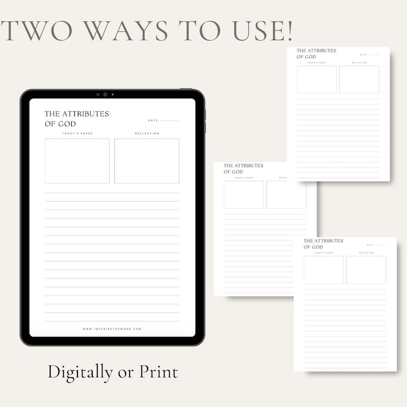 Attributes of God Scripture Writing Printable | 12‑month Bible Study ...