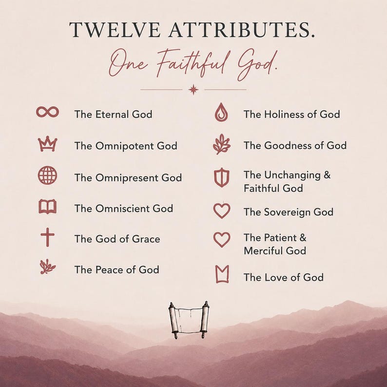 Attributes of God Scripture Writing Printable | 12‑month Bible Study ...