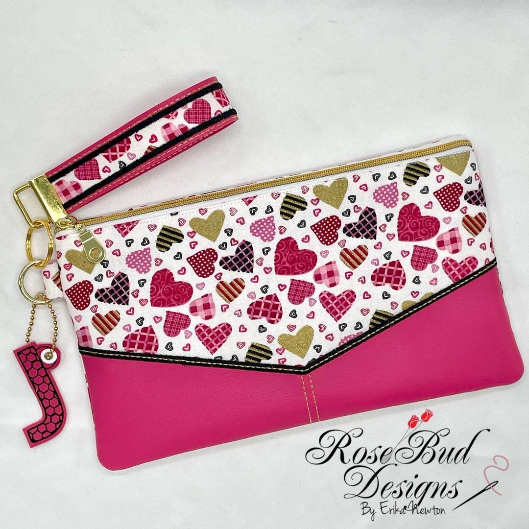 Pink Gold Leopard Valentine’s Day Wristlet Clutch With Matching Wrist ...